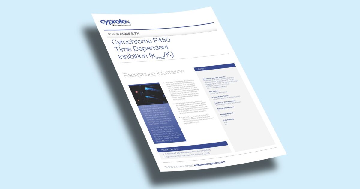 Cytochrome P450 Time Dependent Inhibition (Kinact/KI) Factsheet - Evotec