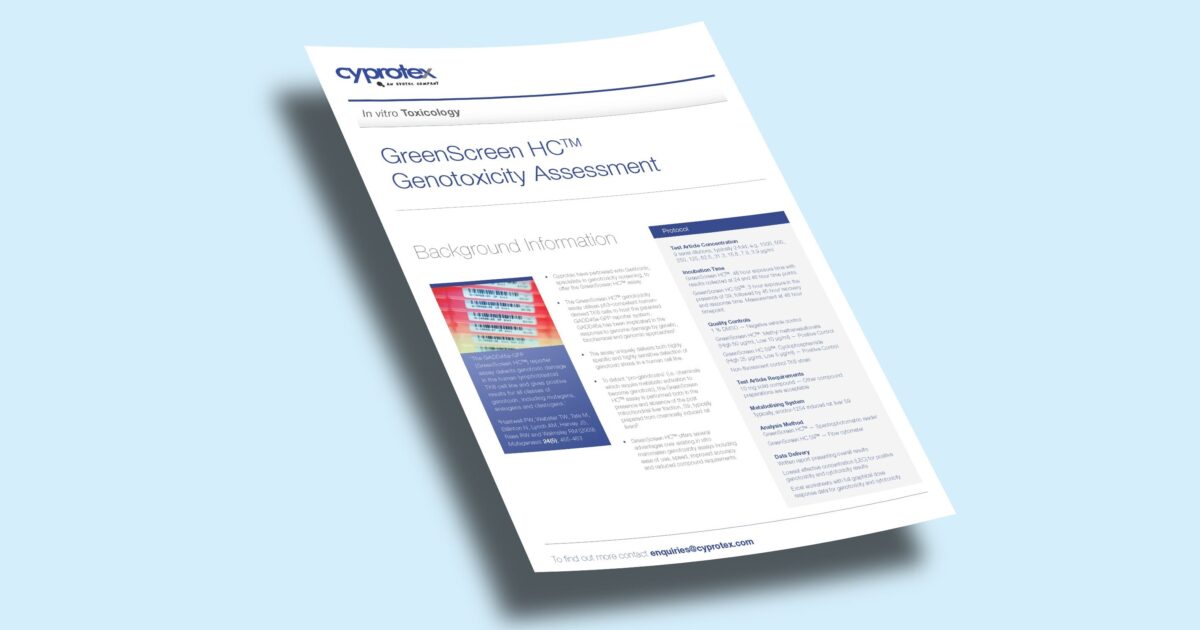 GreenScreen HC Genotoxicity Factsheet - Evotec