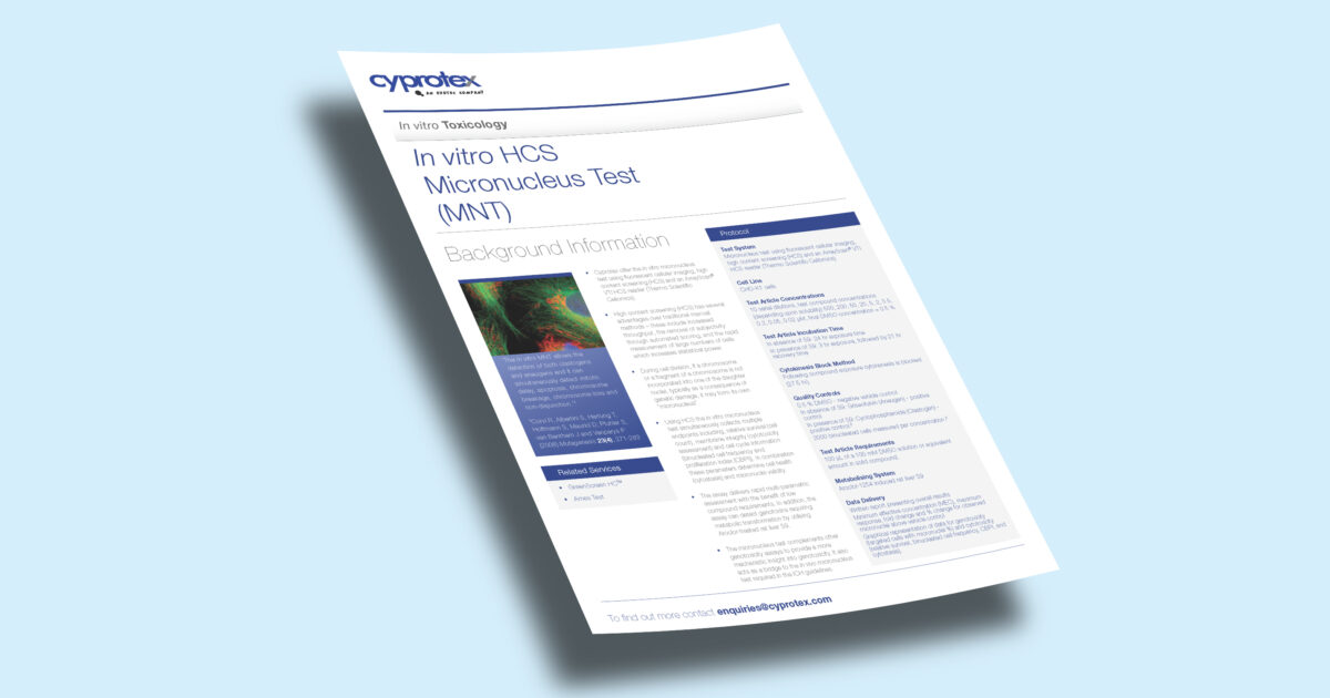 In vitro HCS Micronucleus Test Factsheet - Evotec