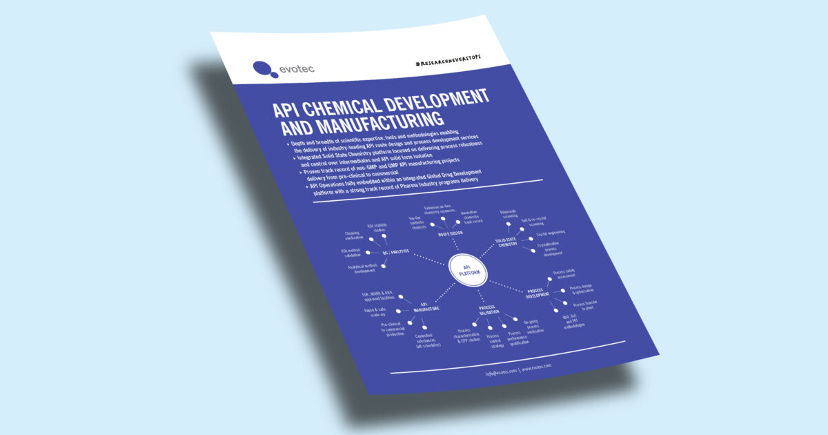 API Chemical Development and Manufacturing Factsheet - Evotec
