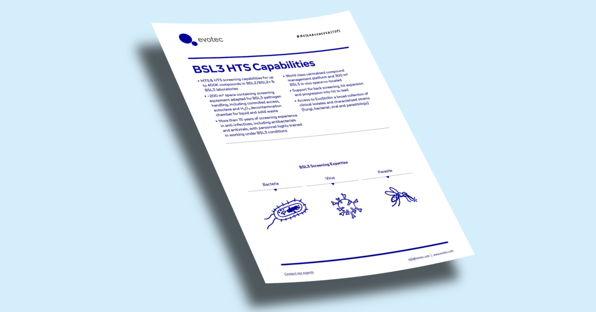 BSL3 High Throughput Screening Capabilities Fact Sheet - Evotec