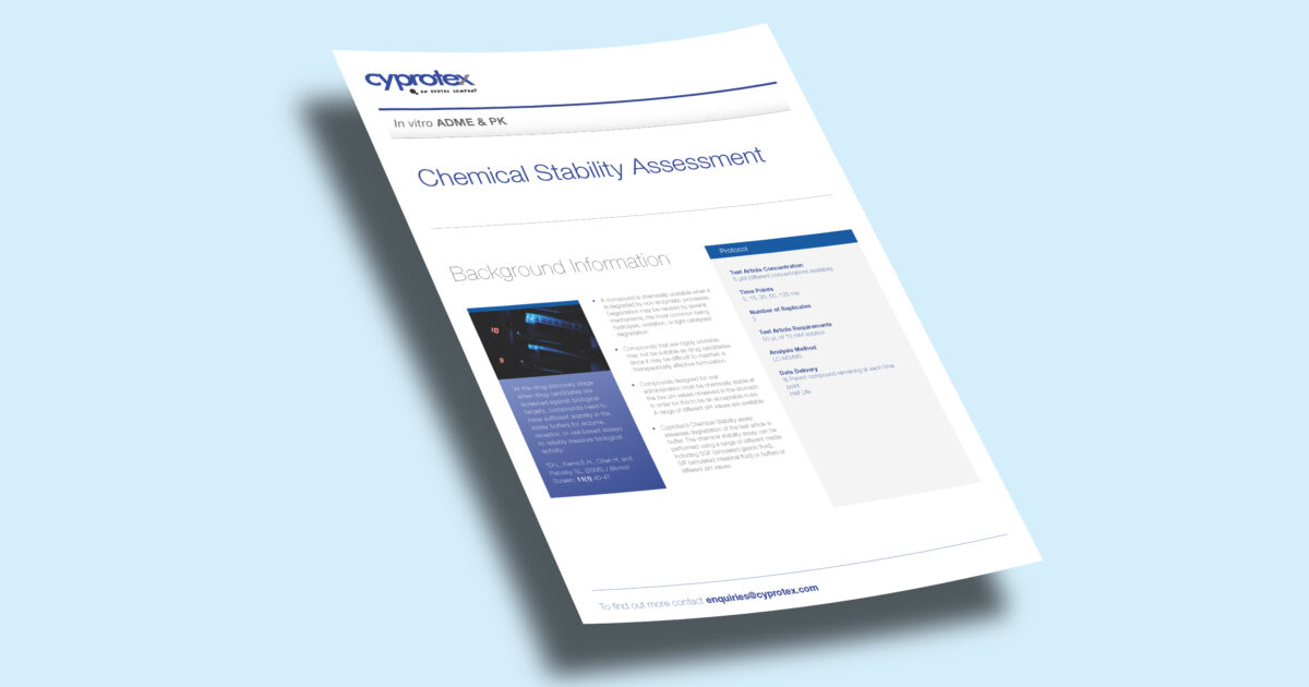 Chemical Stability Fact Sheet - Evotec