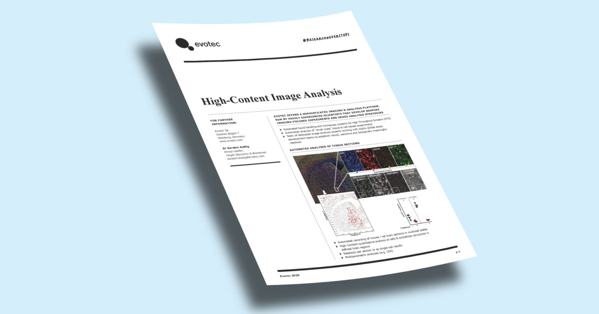 High Content Image Analysis Fact Sheet - Evotec