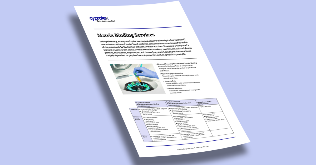 Matrix Binding Fact Sheet - Evotec