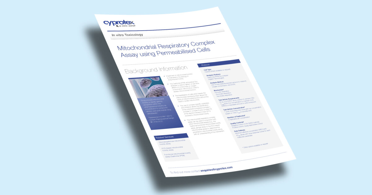 Mitochondrial Respiratory Complex Assay Fact Sheet - Evotec