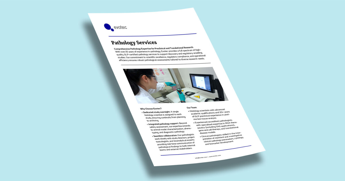 Pathology, Necropsy and Histology Fact Sheet - Evotec