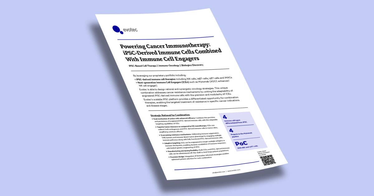 iPSC-Derived Immune Cells Combined With Immune Cell Engagers - Evotec