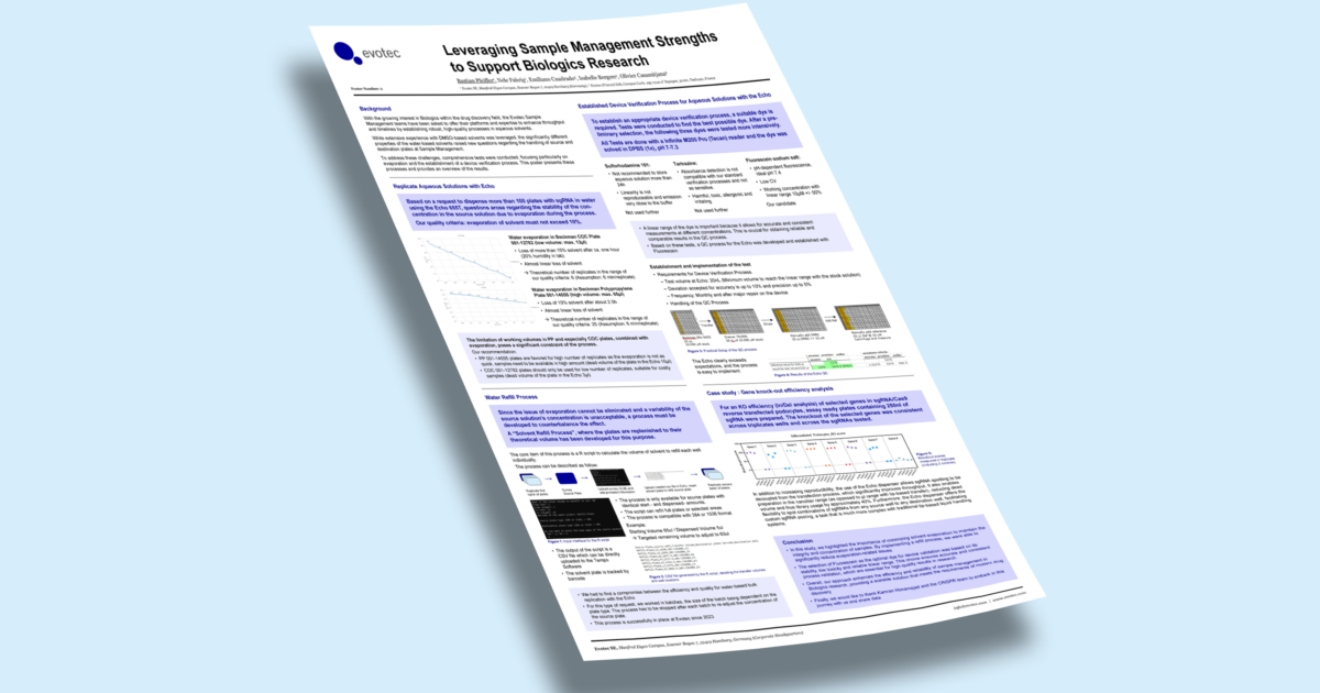 Leveraging Sample Management Strengths to Support Biologics Research ...