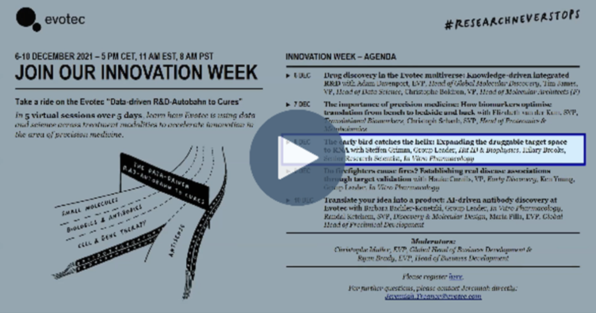RNA-Based Medicine: Expanding the Druggable Target Space to RNA - Evotec